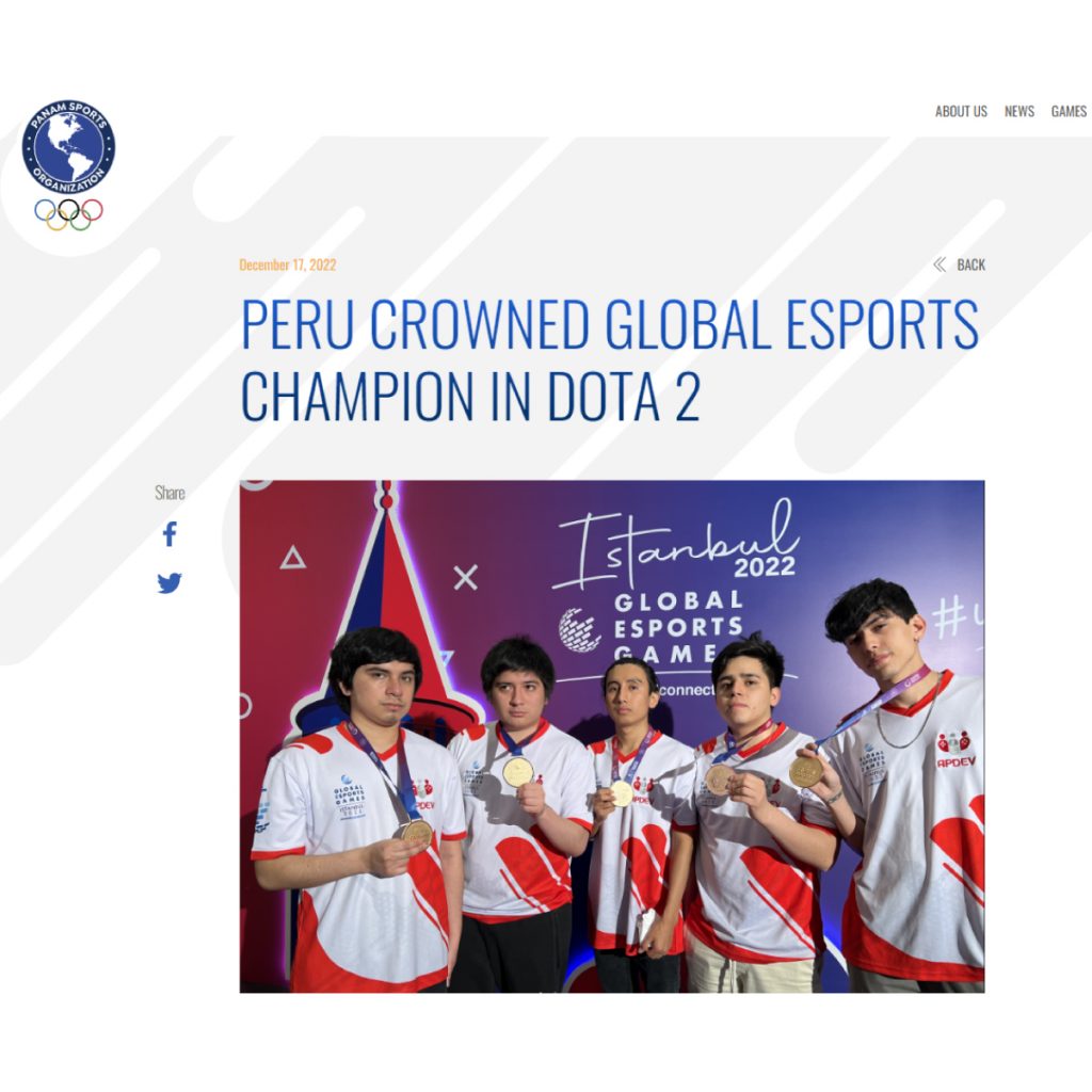 ¡Perú, campeón mundial de dota2 en los Global esports Games 2022! - APDEV